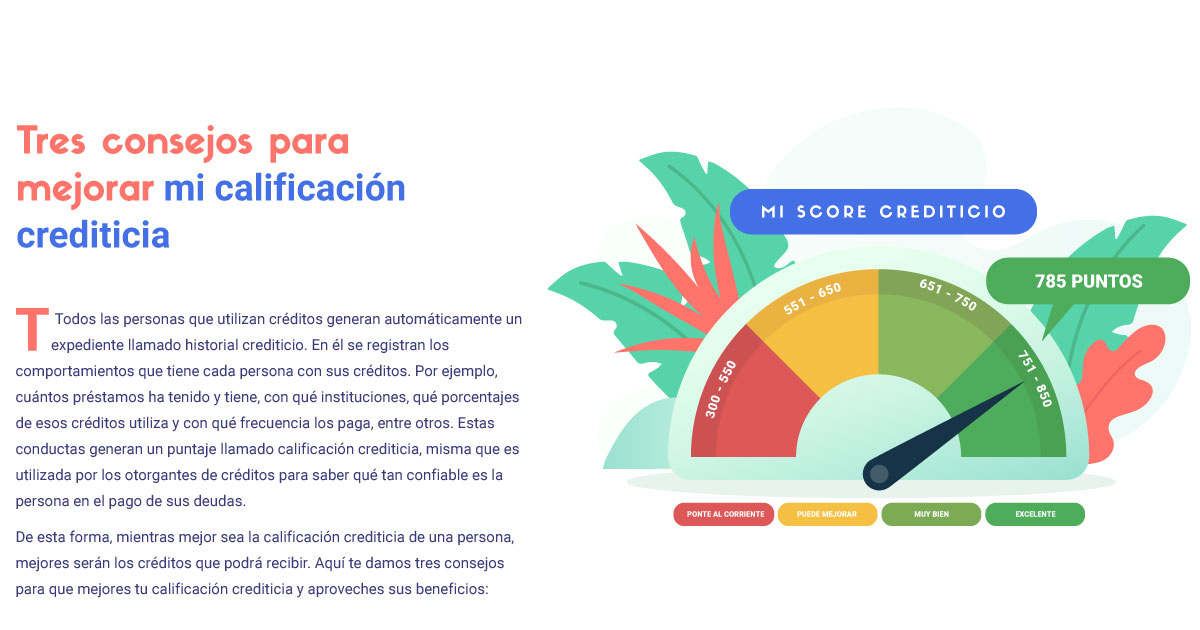 Tres consejos para mejorar mi calificación crediticia